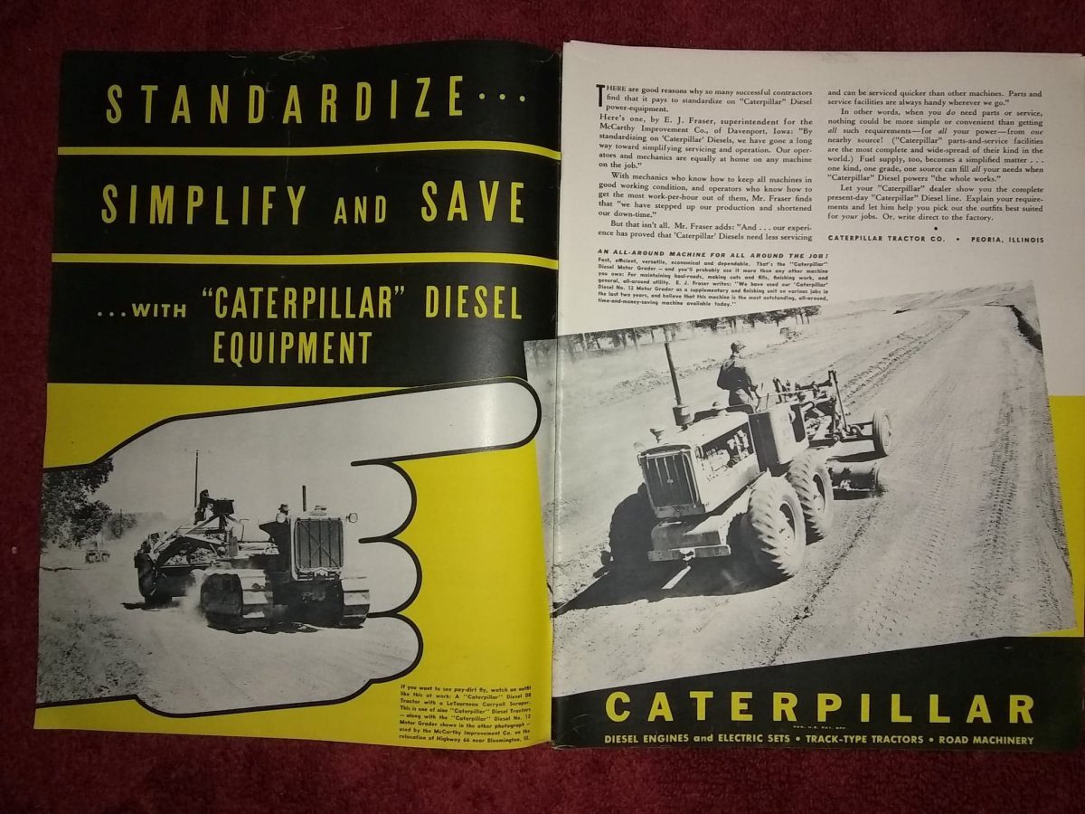 Vintage 1940 Caterpillar D8, Diesel Motor Grader Heavy Equipment ...