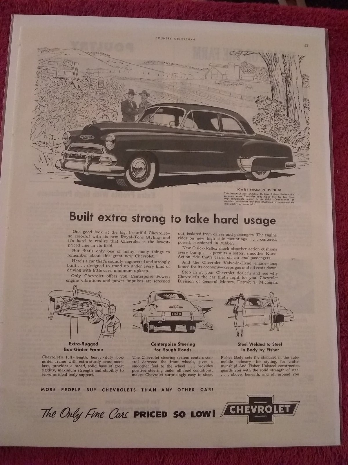 Vintage 1952 Chevrolet Chevy Styleline De Luxe Ad Collectible ...