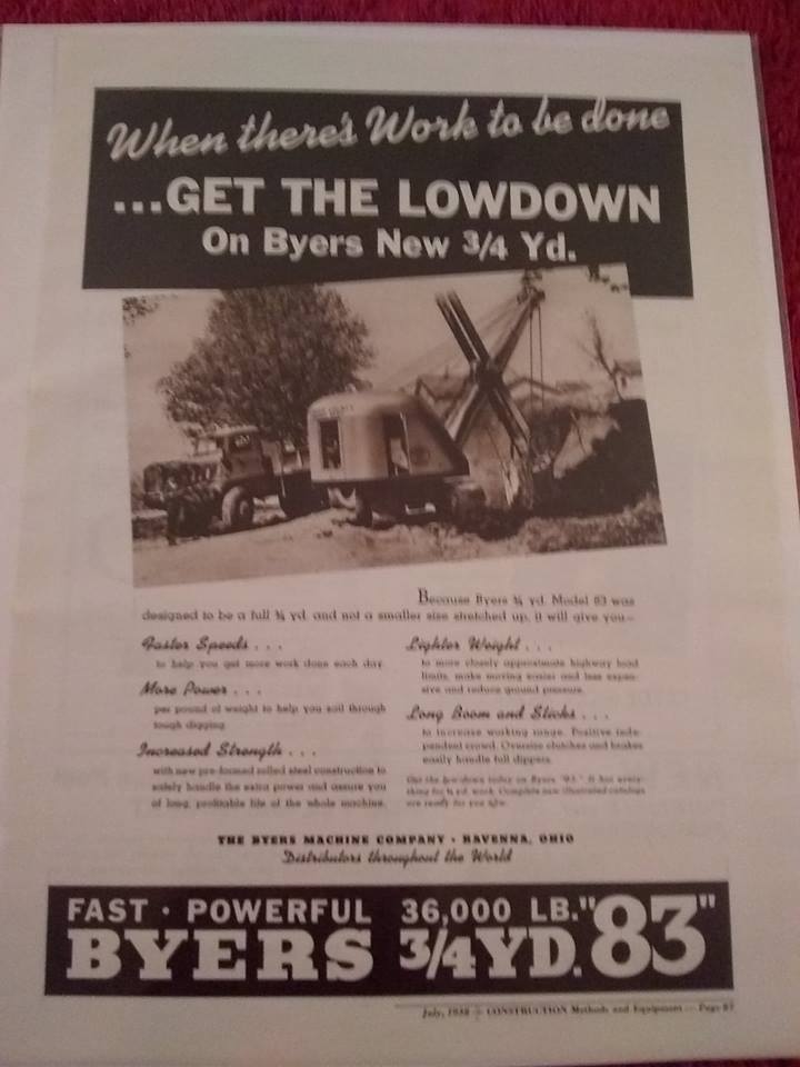 Vintage 1938 Byers Machine Co. Advertisement Ad: Model 83 3/4 Yard ...
