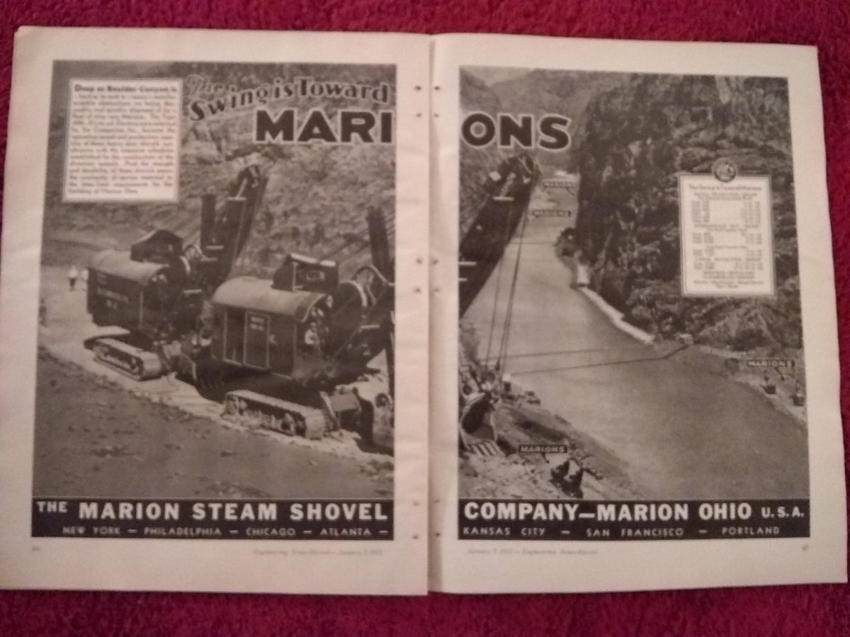 Vtg 1932 Marion Steam Shovel Co. Two Page Ad Advertisement Type 490 ...