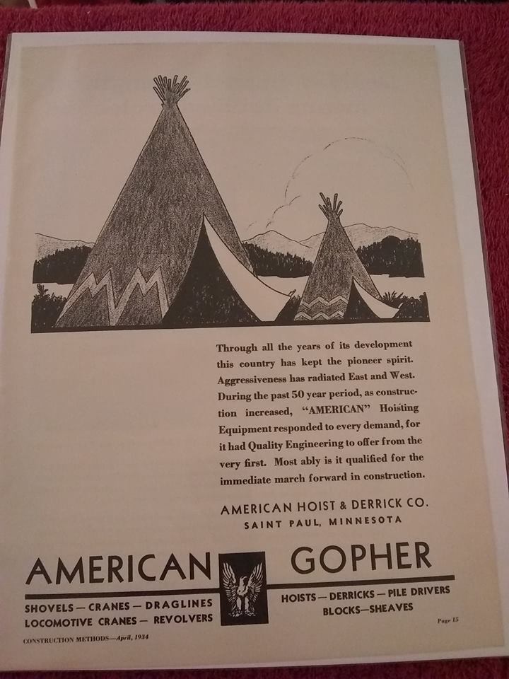 Vintage 1934 American Gopher Heavy Equipment Ad, Advertisement Hoisting ...