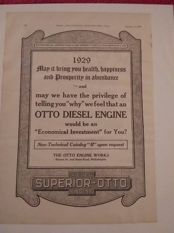 Vintage 1929 Otto Diesel Engines Advertisement, Ad: Superior Otto ...