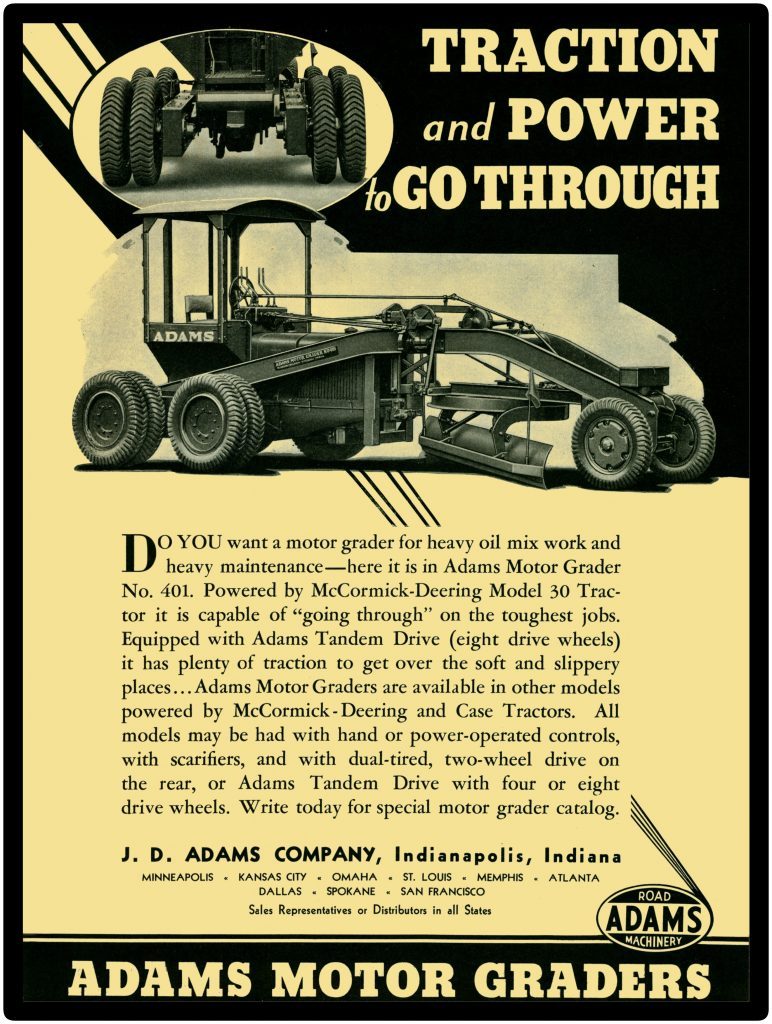 Vintage Look Adams Motor Grader Model 401 w McCormick Deering Power ...