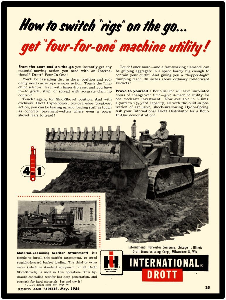 International Harvester Drott 1956 Collectible New Metal Sign: 4 in 1 ...