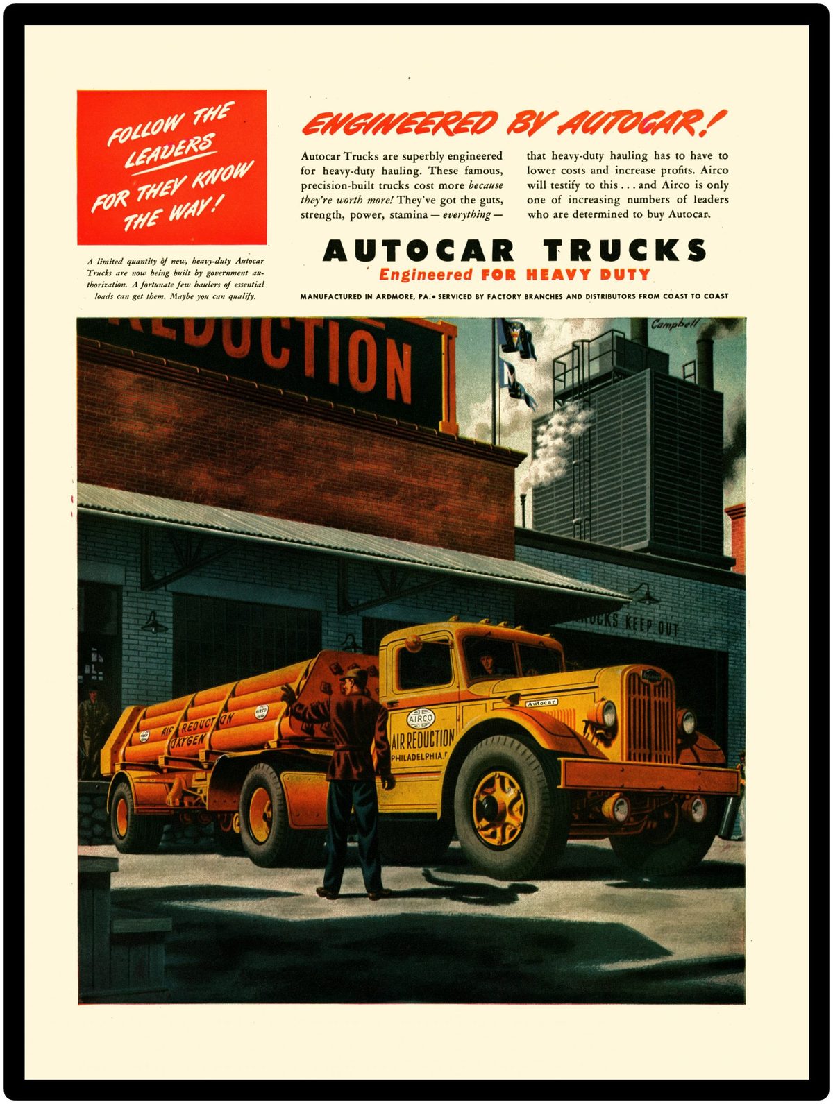 1945 Autocar Trucks Collectible New Metal Sign: AIRCO Tanker - American ...