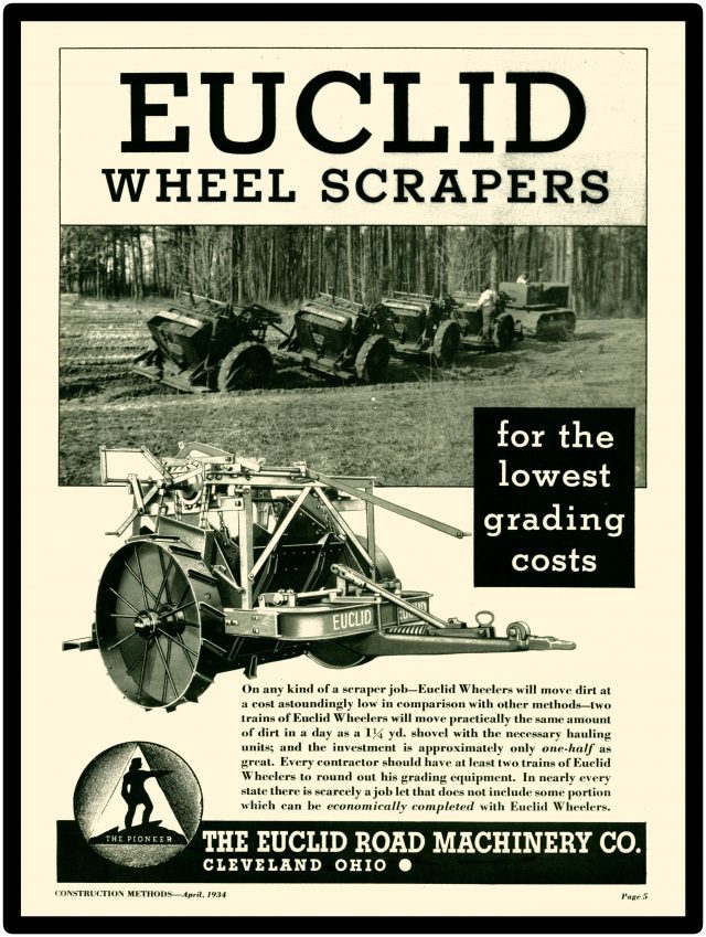 1934 Euclid Road Machinery Wheel Scrapers Collectible New Metal Sign ...