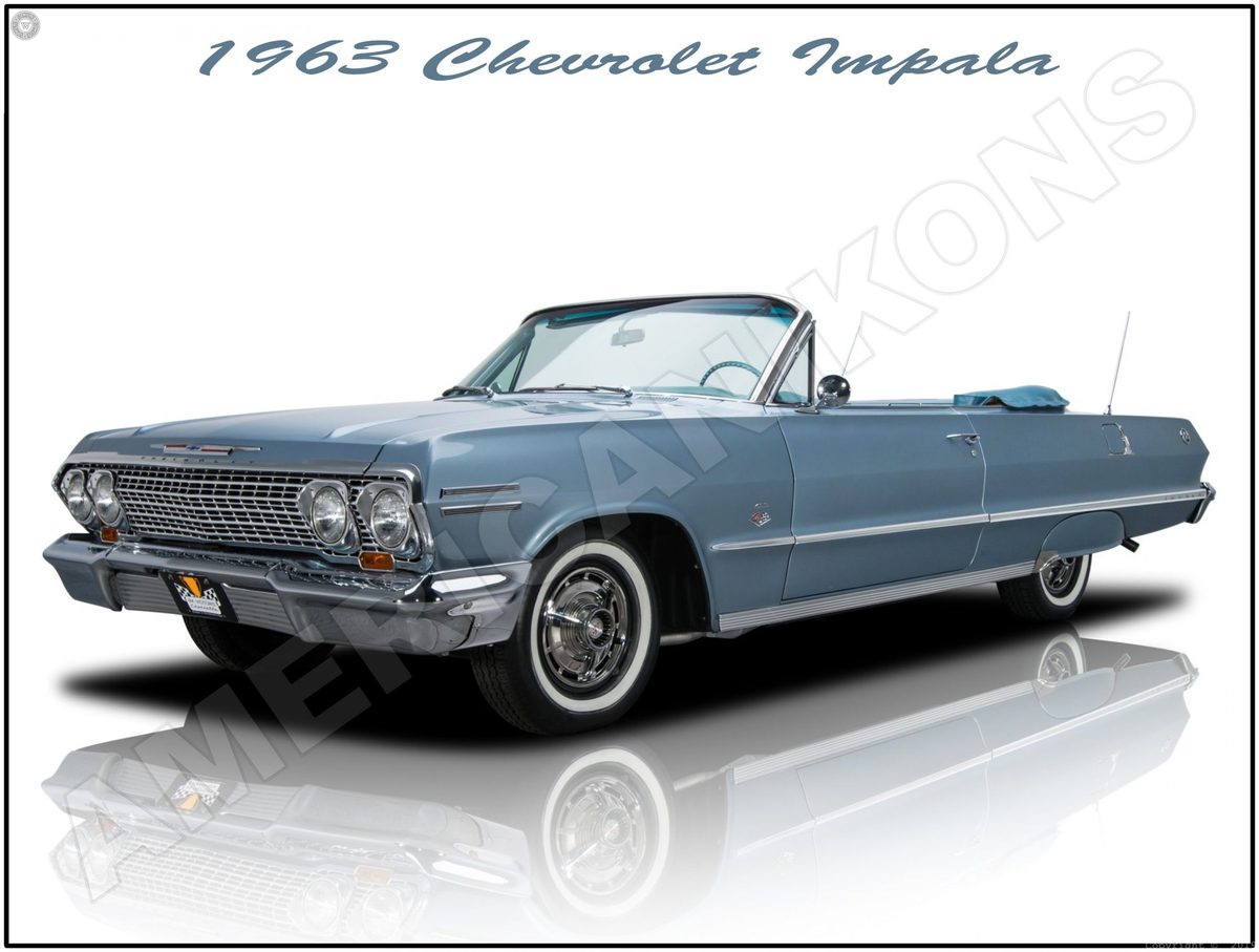 1963 Chevrolet Impala Convertible Collectible Metal Sign: Fully ...