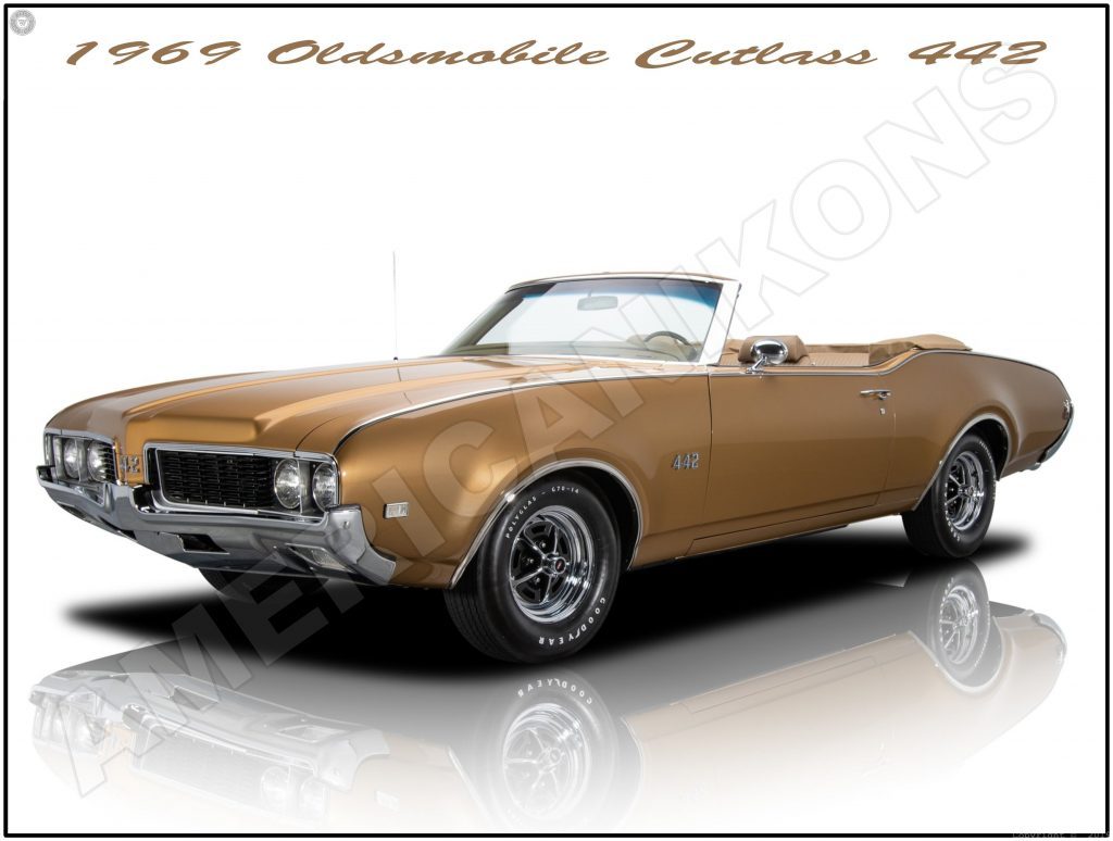 1969 Oldsmobile Cutlass 442 Collectible Metal Sign - American Ikons