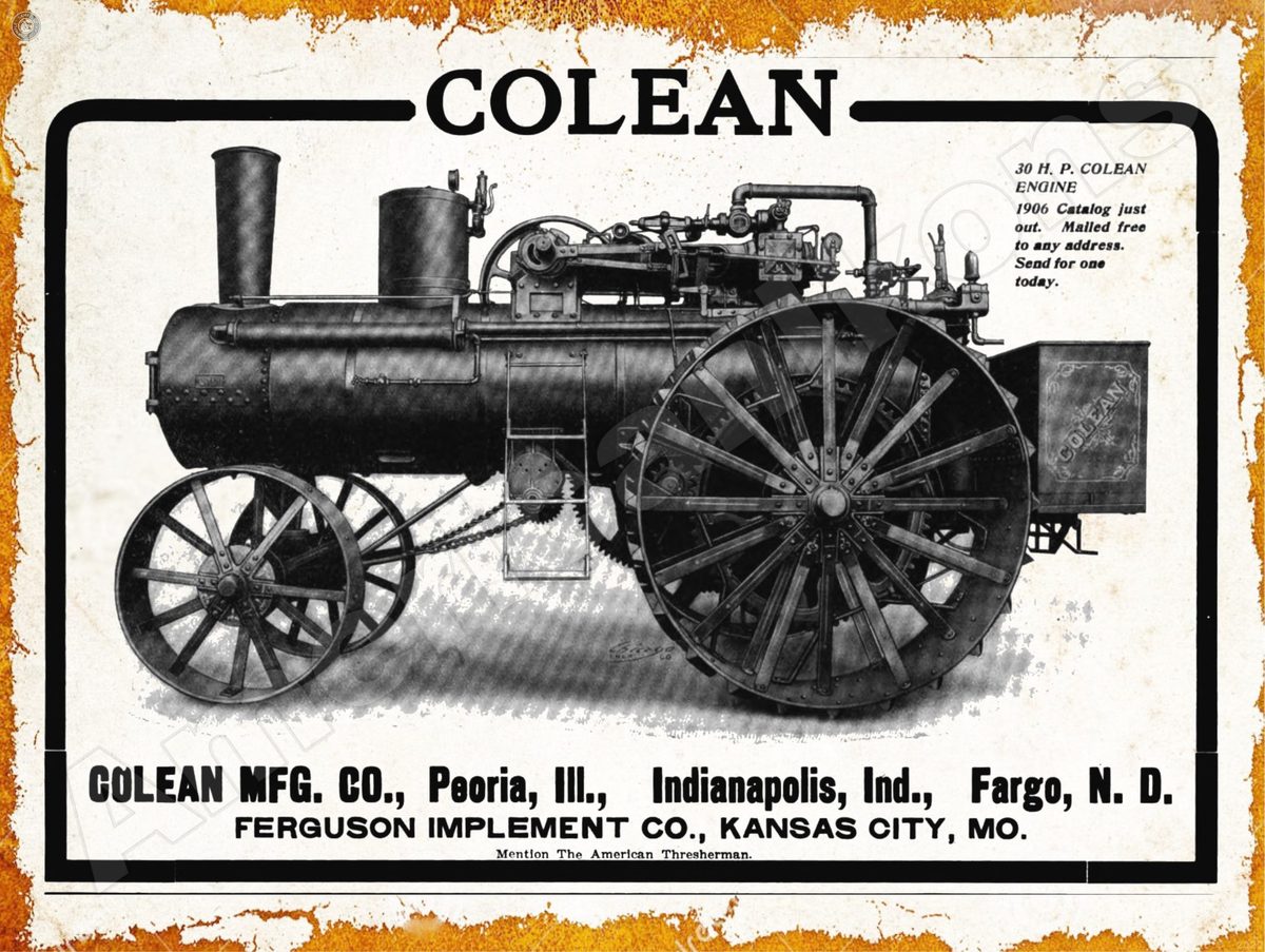 1906 Colean Manufacturing Company Steam Traction Engine Collectible ...