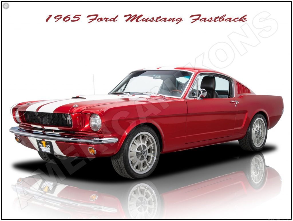 1965 Ford Mustang Fastback Collectible New Metal Sign - American Ikons