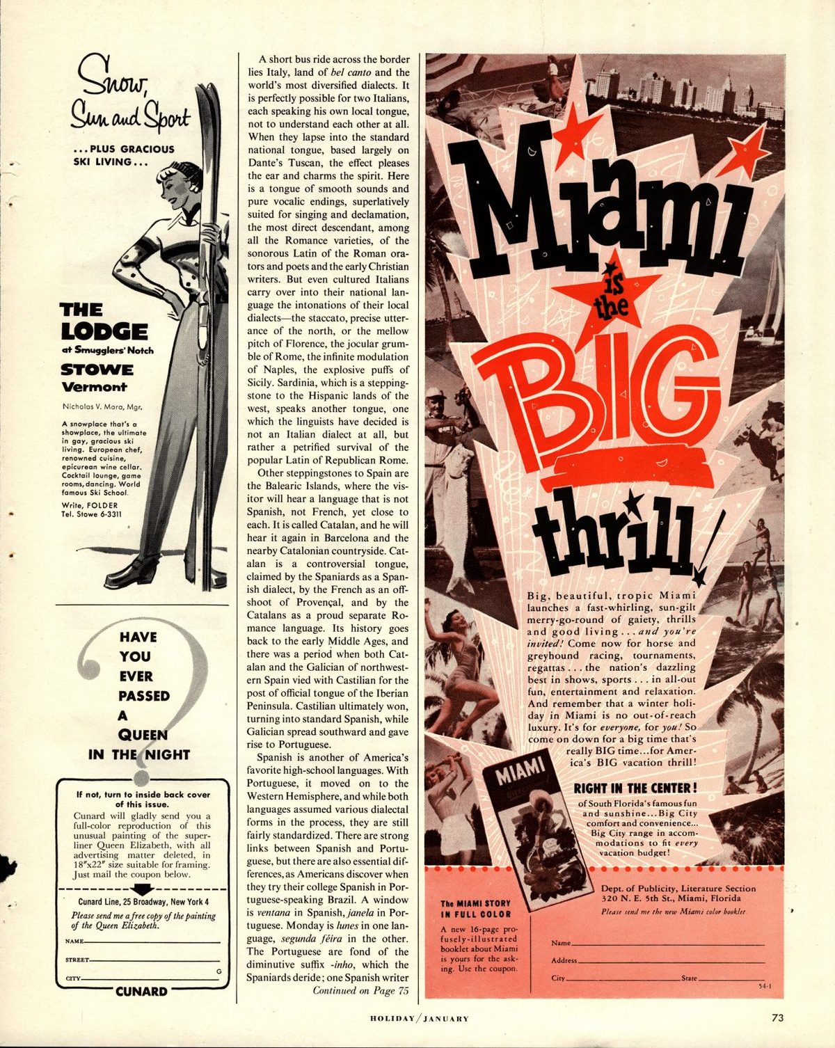 1954 Miami, Florida Collectible Original Travel Advertisement: Miami ...