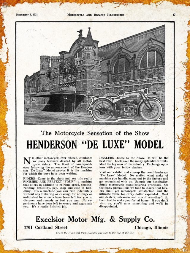 1921 Henderson Motorcycle by Excelsior Collectible Metal Sign: Chicago ...