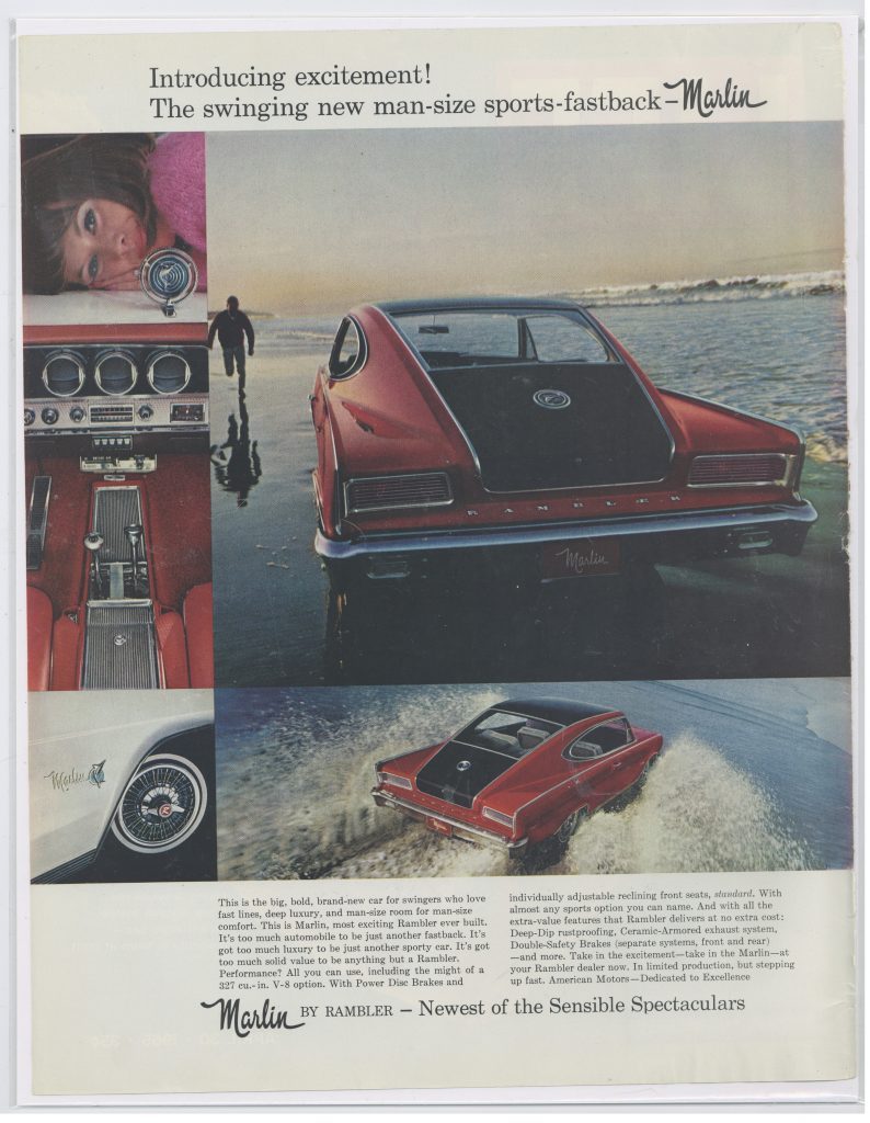 1965 AMC/Rambler Marlin Collectible Print Advertisement, Sign ...