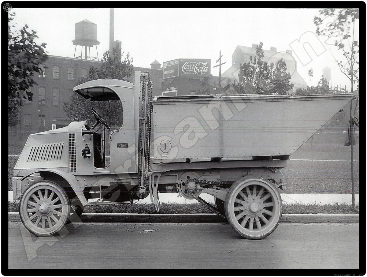 1917 Mack Trucks Collectible Metal Sign: Model AC Garbage Truck ...