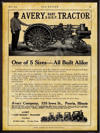 Avery 8-16 Tractor Collectible Metal Sign | American Ikons