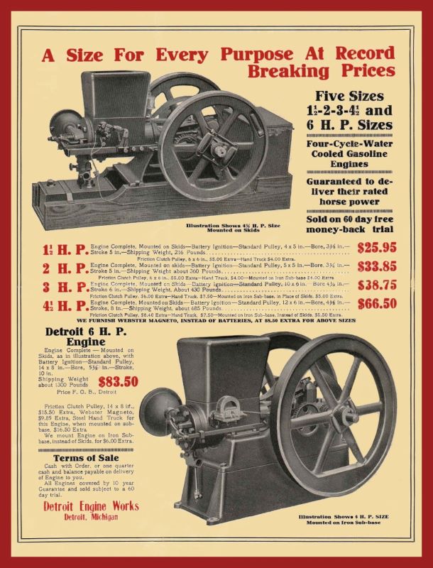 Detroit Gas Engine Works Collectible Metal Sign: Detroit, Michigan ...