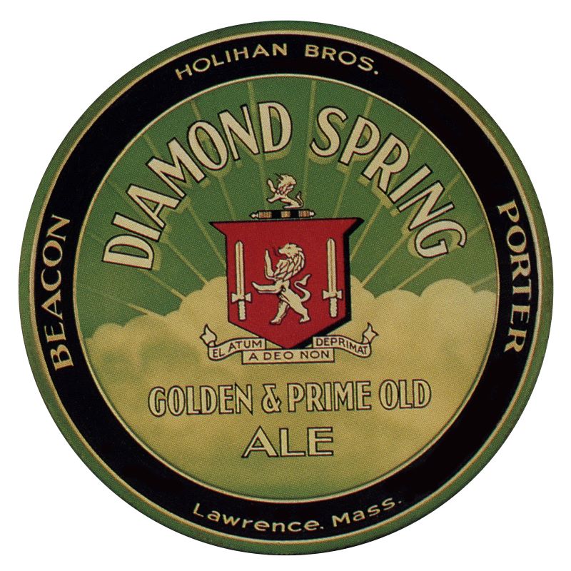 Diamond Spring Ale Collectible Metal Beer Sign: Lawrence, Massachusetts ...