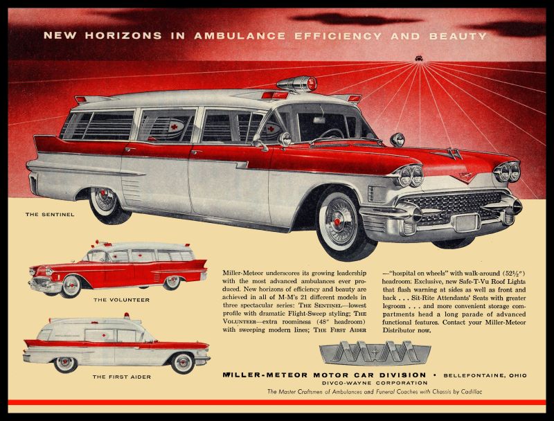 1958 Miller Meteor Ambulances Collectible NEW Metal Sign: Bellefontaine ...