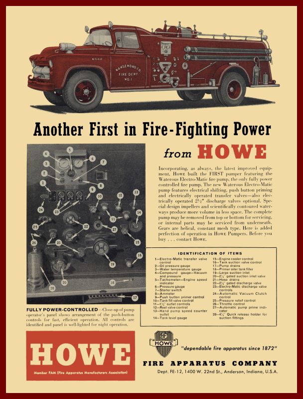 1956 Howe Fire Apparatus Collectible NEW Metal Sign: Nansemond County ...