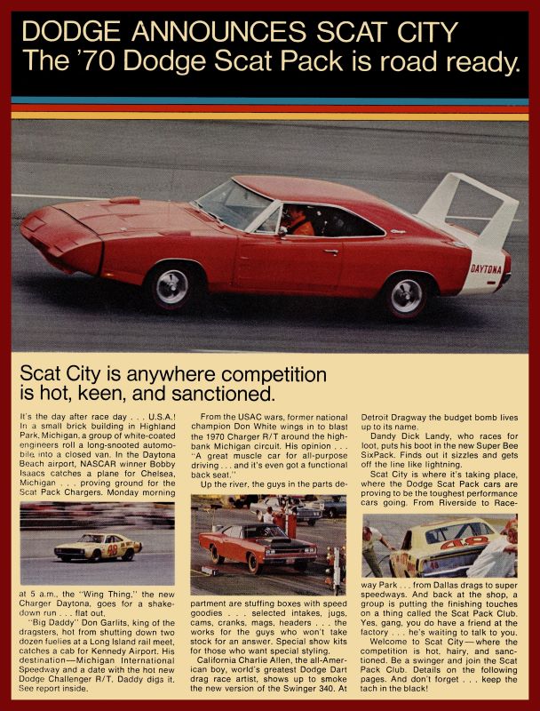 1970 Dodge Daytona Scat Pack Collectible NEW Metal Sign - American Ikons