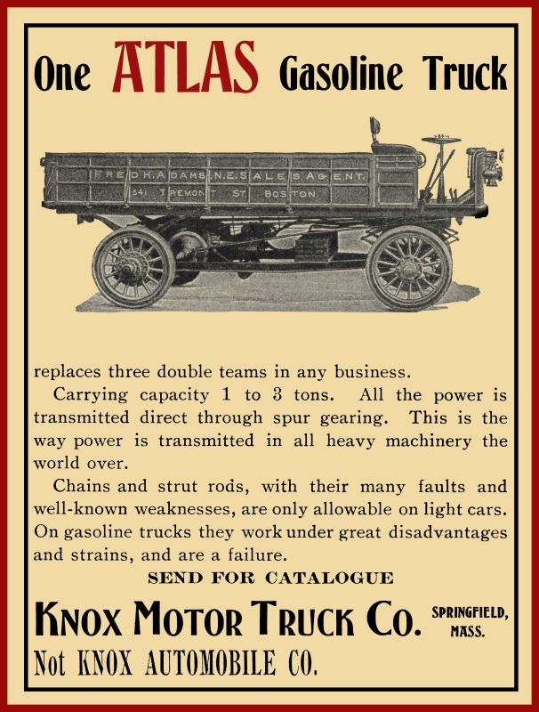 1906 Knox Motor Truck Co. Collectible NEW Metal Sign: Atlas Truck ...