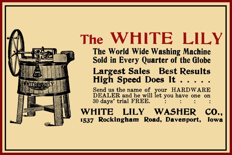 1905 White Lilley Washer Company Collectible NEW Metal Sign 12″ x 18 ...