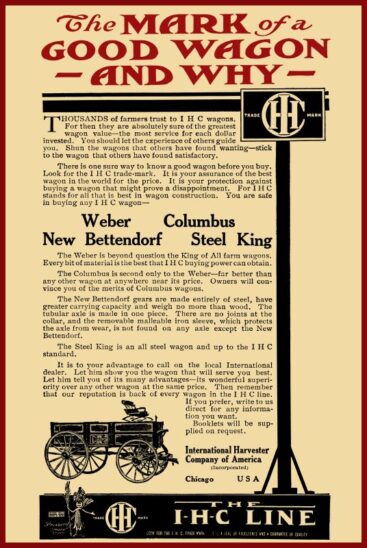 1910 International Harvester Collectible NEW Metal Sign 12″ x 18″ USA ...